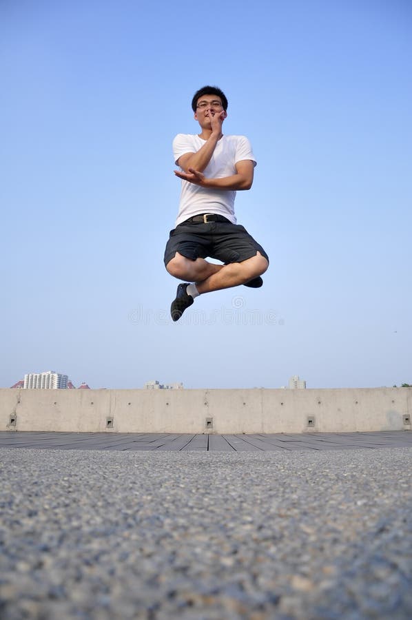 A man jumped up stock image. Image of strong, passion - 25265633