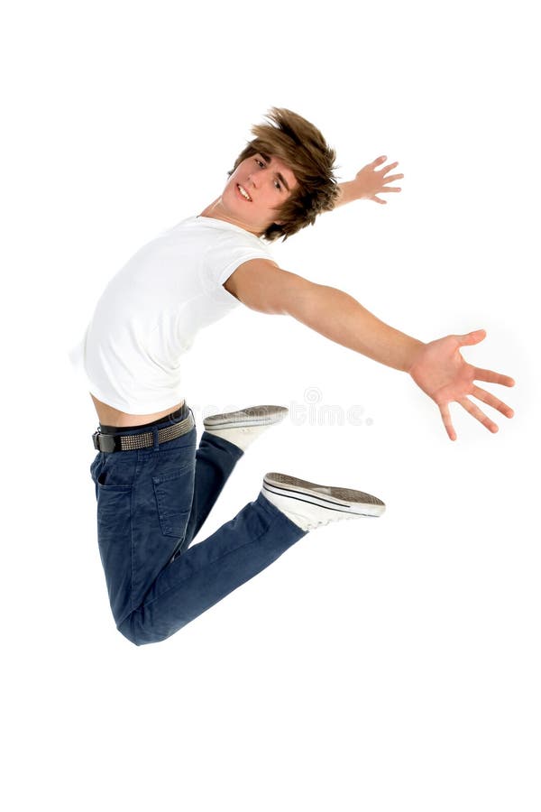 Man jumping stock photo. Image of excited, person, freedom - 10086400
