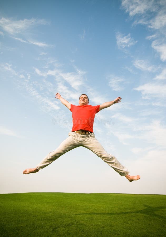 Man jumping stock image. Image of handsome, smile, freedom - 12280399