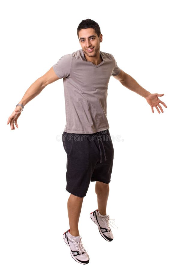 Man Jumping stock image. Image of unshaven, shorts, attractive - 23083887