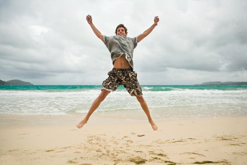 Man jumping stock image. Image of easy, sportive, delight - 5084959