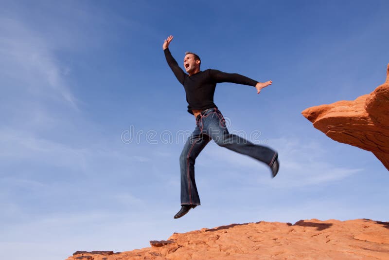 Man jumping in the air stock image. Image of ecstatic - 13382437