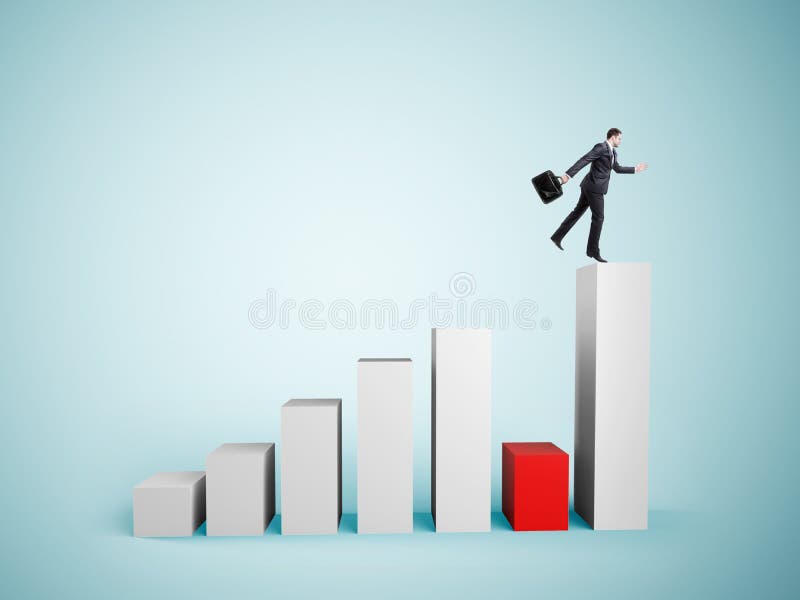 Man jumping on graph stock image. Image of chart, human - 36000019
