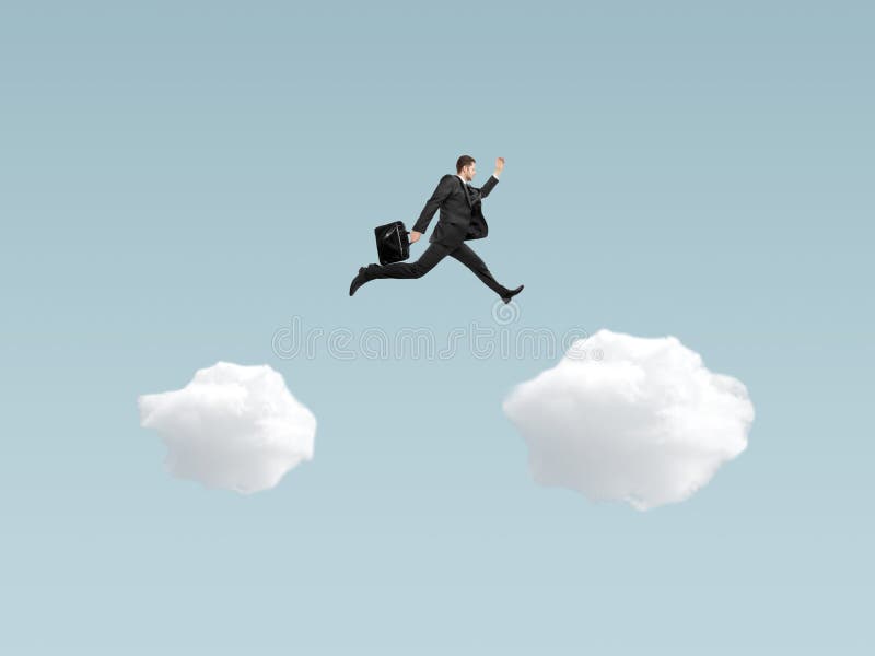 Man jumping stock photo. Image of achievement, step, abyss - 33308338