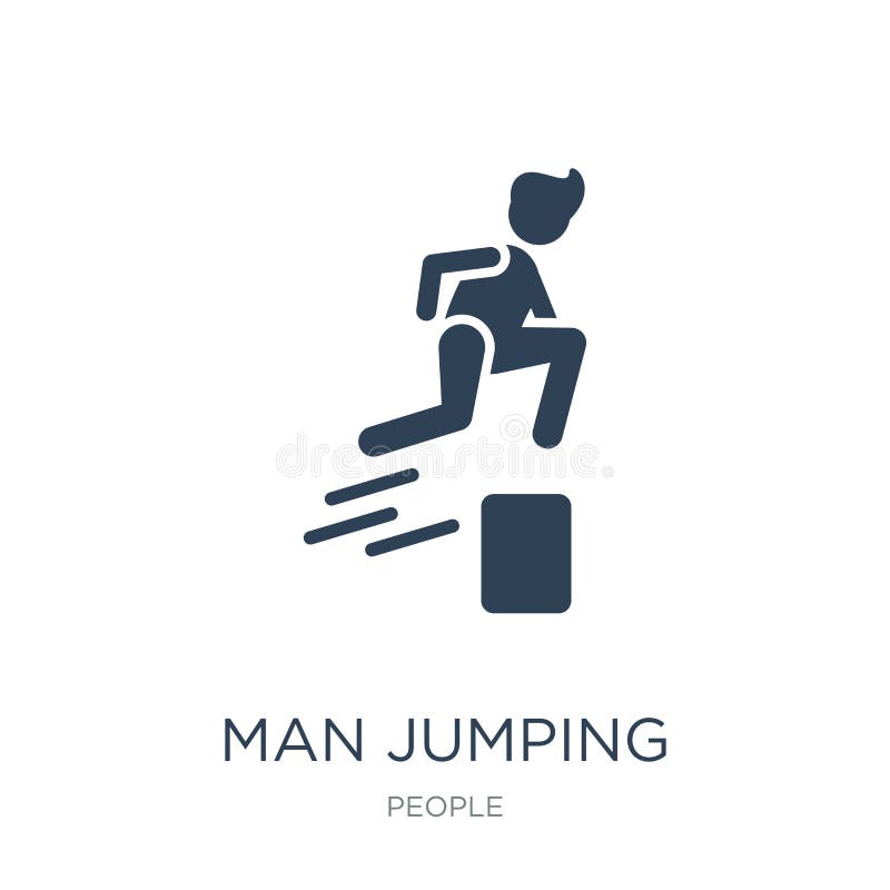 Stick Man Jumping Icon in Trendy Design Style. Stick Man Jumping Icon ...