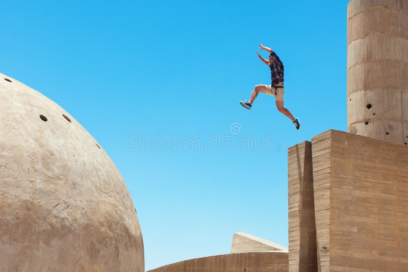 Man Jumping, in Little Motion Blur Stock Image - Image of problem ...