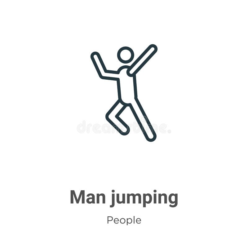 Man Jumping Outline Vector Icon. Thin Line Black Man Jumping Icon, Flat ...