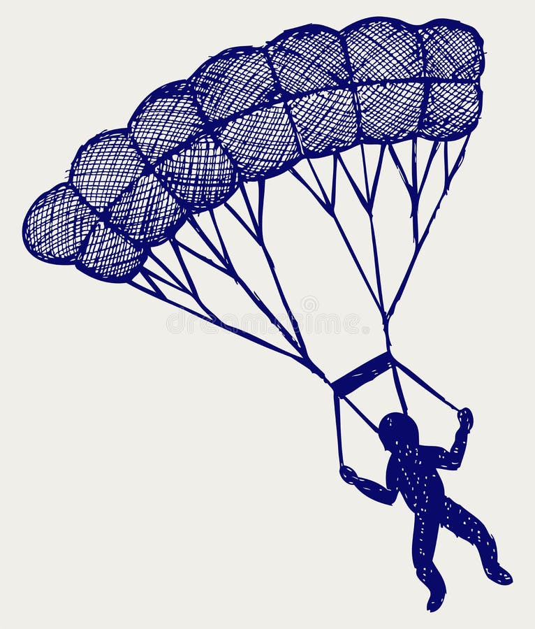 Man Jumping With Parachute Royalty Free Stock Photo - Image: 27927765