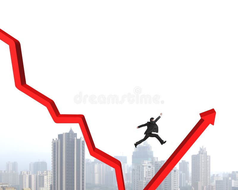 Man jumping red arrow stock image. Image of abstract - 39328141