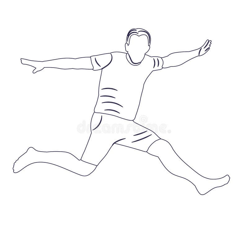 Man Jumping Sketch, Outline, Isolated Stock Vector - Illustration of ...