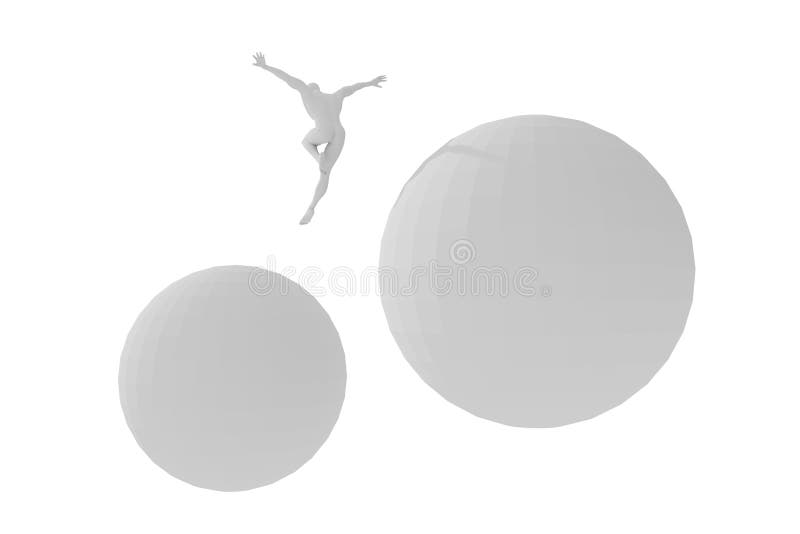 Man jumping from sphere stock illustration. Illustration of profession ...