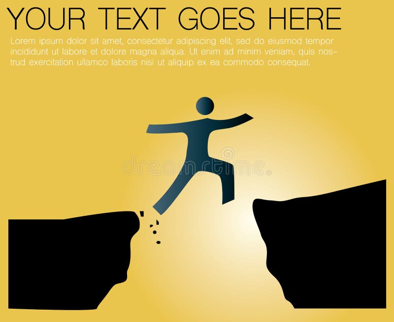 Man Jumping between Two Mountains Stock Vector - Illustration of happy ...