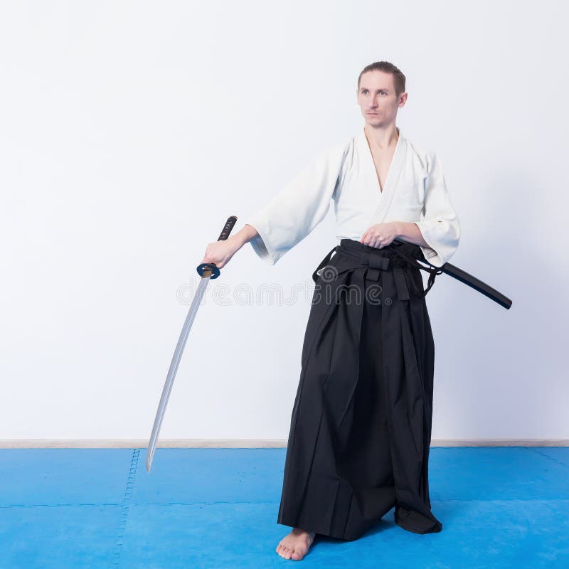 A Man with Katana Practice Iaido Stock Image - Image of samurai, fight ...