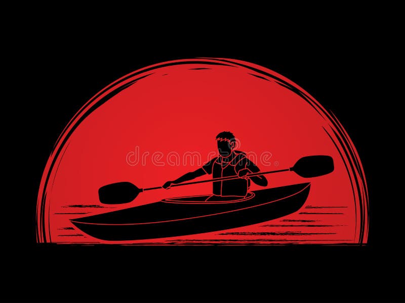 A man kayaking stock vector. Illustration of recreation - 76183077
