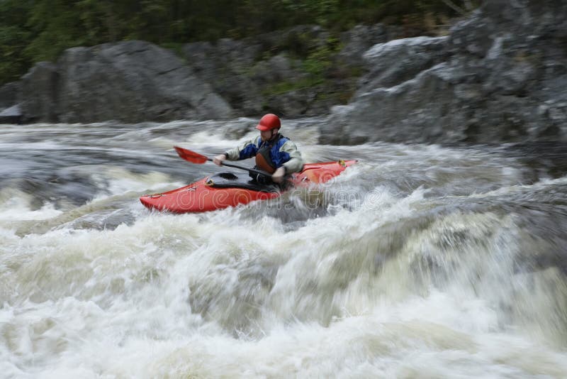 Man kayaking in river stock image. Image of activity - 33896513