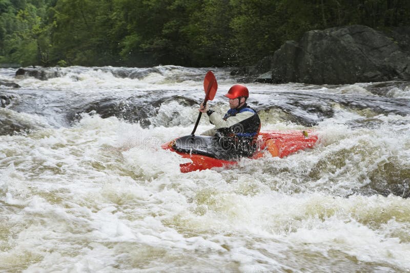 Man kayaking in river stock photo. Image of boat, exhilaration - 33906440
