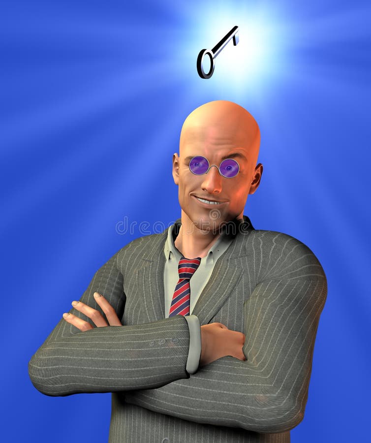 Man with Key stock illustration. Illustration of steel - 11381939