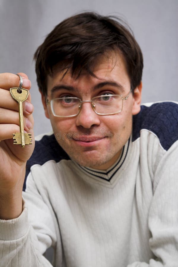Man with key stock photo. Image of caucasian, lock, open - 3886948