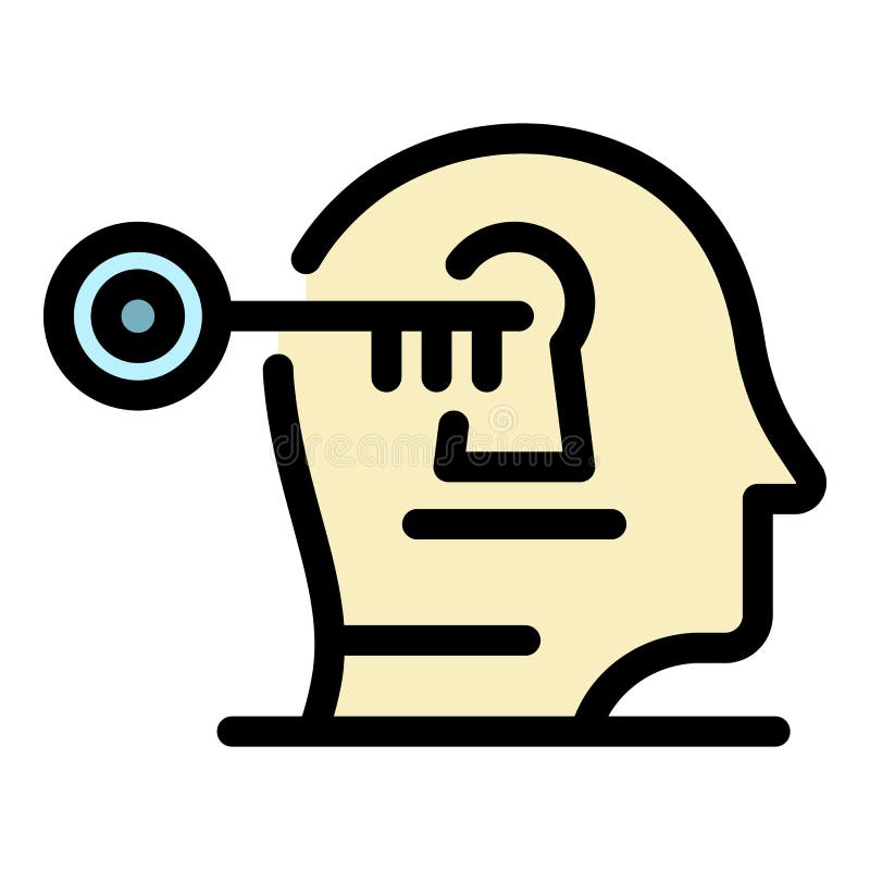 Man Key Idea Icon Color Outline Vector Stock Vector - Illustration of ...