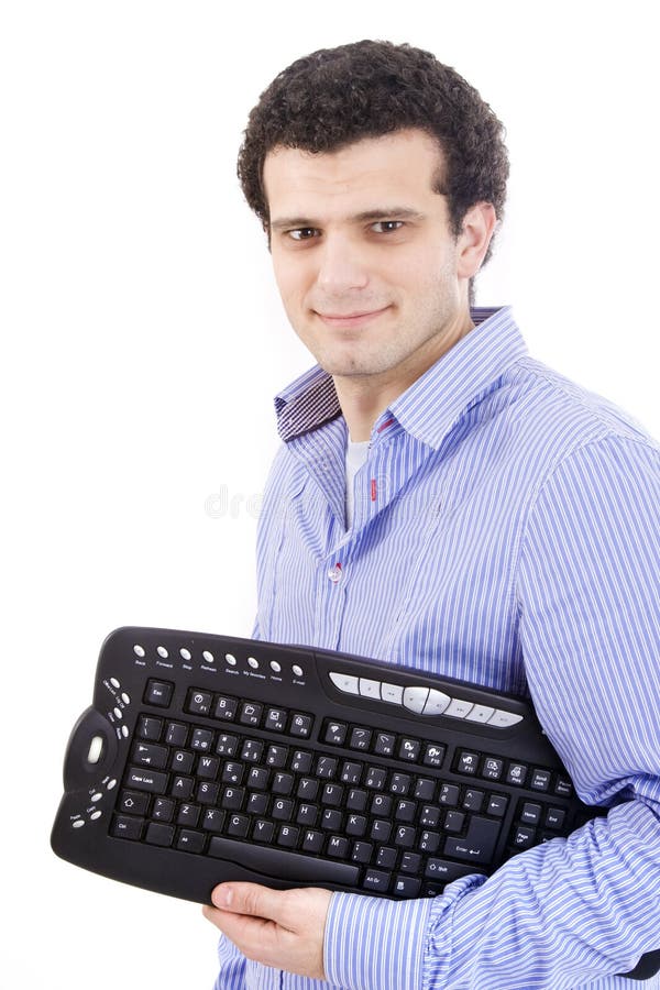 Man with keyboard stock image. Image of keypad, businessman - 13265639