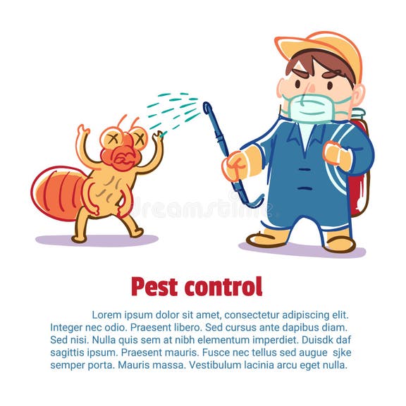 A Man Kill an Insect by Chemical. Stock Vector - Illustration of male ...