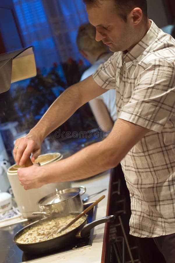 Man in kitchen stock photo. Image of peer, adult, cook - 3977024