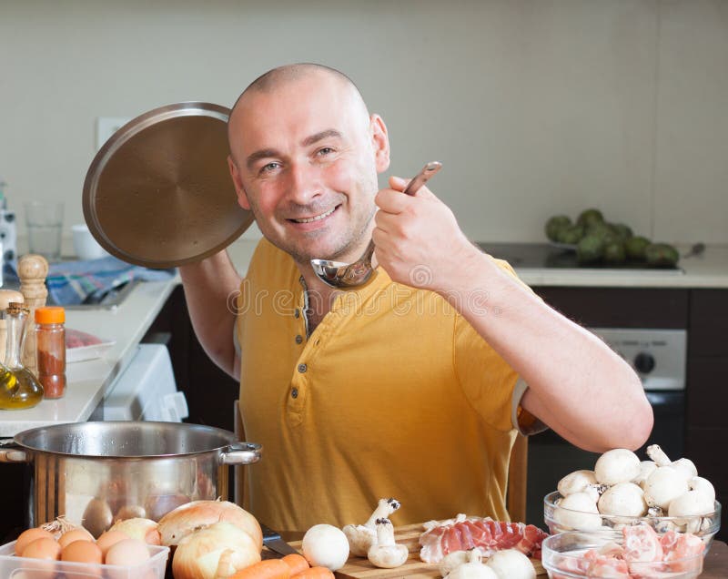 Man in kitchen stock image. Image of human, kitchen, people - 34212121