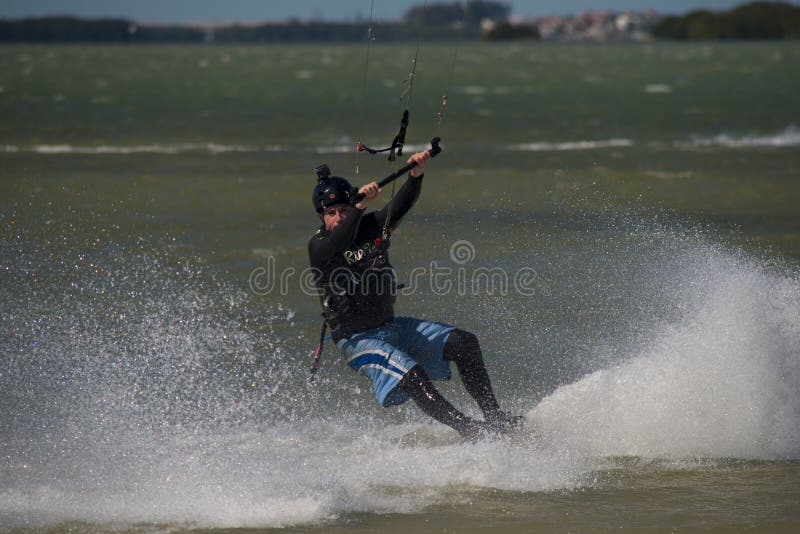 Man kiting on water editorial stock photo. Image of pulls - 87389613