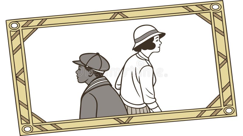 Man Kneeling in Frame Vector, Contemplative or Action Art Border ...