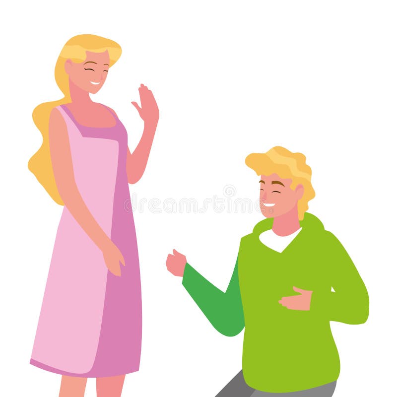 Kneeling Man Woman Stock Illustrations 767 Kneeling Man Woman Stock