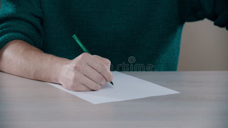 A Man is Knocking on the Table with a Pen Stock Footage - Video of ...