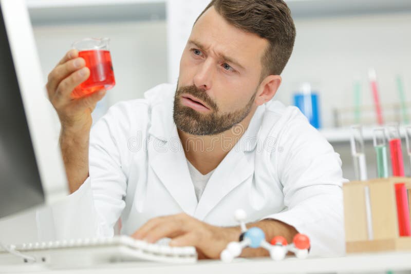 Man Lab Assistant Chemistry Science Stock Image - Image of hospital ...