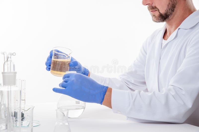 Man in the Laboratory, View of a Man in the Laboratory while Performing ...