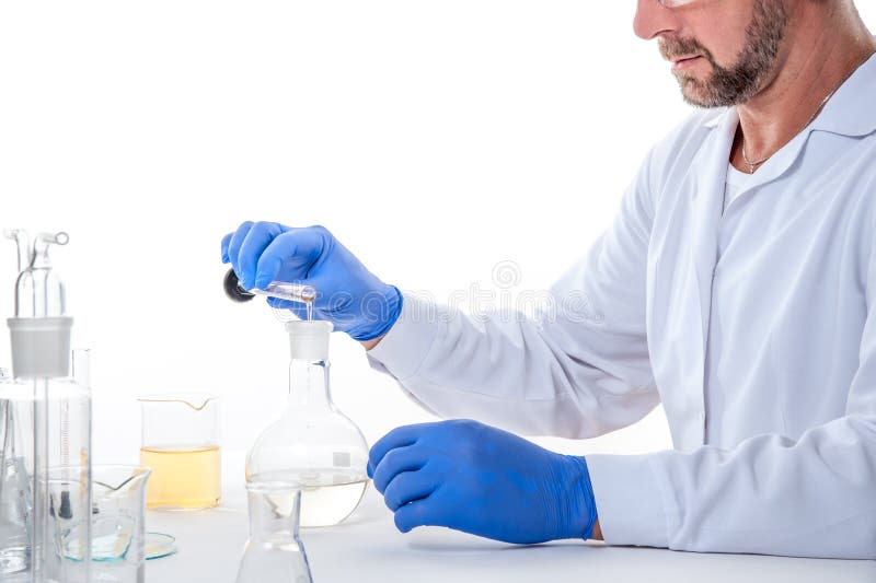 Man in the Laboratory, View of a Man in the Laboratory while Performing ...