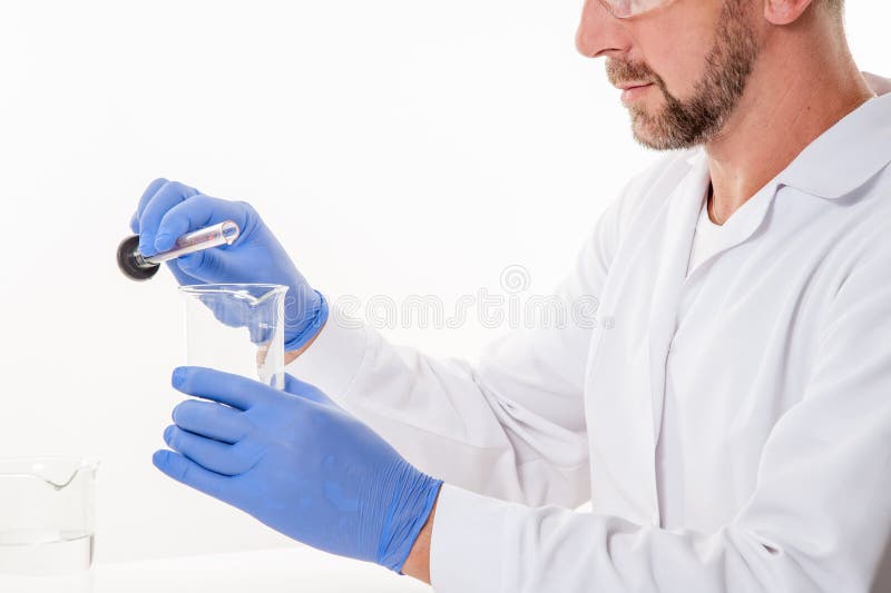 Man in the Laboratory, View of a Man in the Laboratory while Performing ...