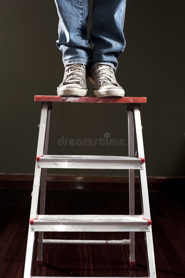 Man on ladder stock photo. Image of lifestyle, person - 37815102