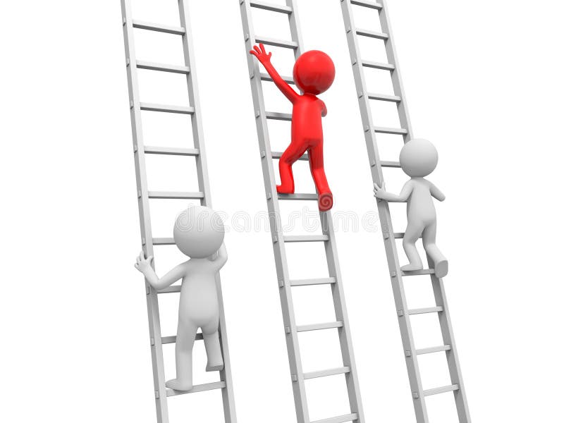 Man with ladder stock illustration. Illustration of ladder - 78619841