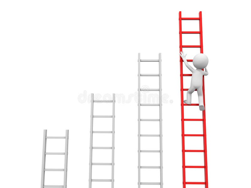 Man with ladder stock illustration. Illustration of entrepreneur - 78620265