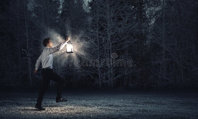 Man with lantern stock photo. Image of opportunity, career - 46856954