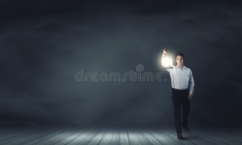 Man with lantern stock image. Image of businessman, leader - 47531333