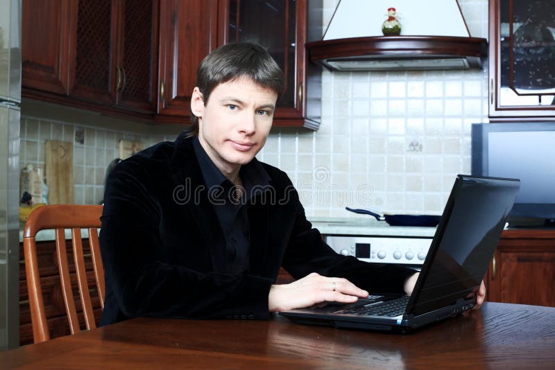 Man with a laptop stock photo. Image of caucasian, happy - 14948334
