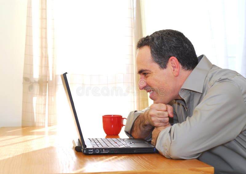 Man with laptop stock image. Image of person, office, adult - 1564247