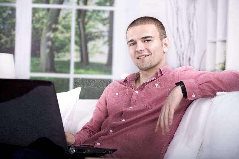 Man with laptop stock photo. Image of working, laptop - 18732412