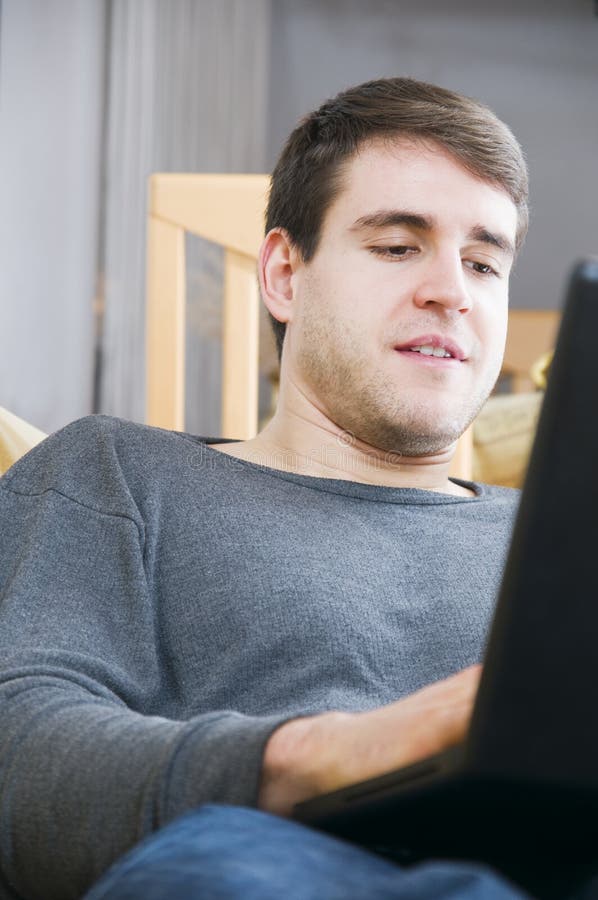 Man with laptop stock photo. Image of adult, person, head - 23720226