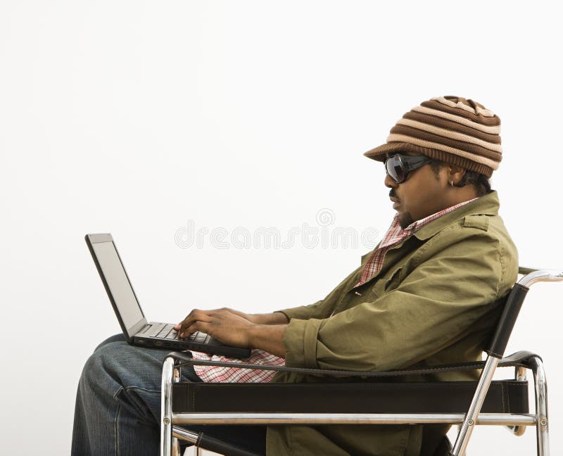 Man on laptop. stock photo. Image of portrait, 071115a0131 - 4489248
