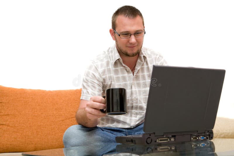 Man With Laptop Picture. Image: 5798135