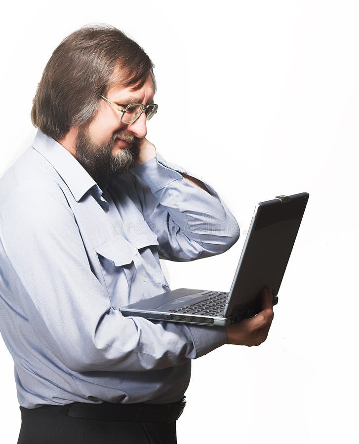Man with laptop stock photo. Image of hands, contemporary - 7554512