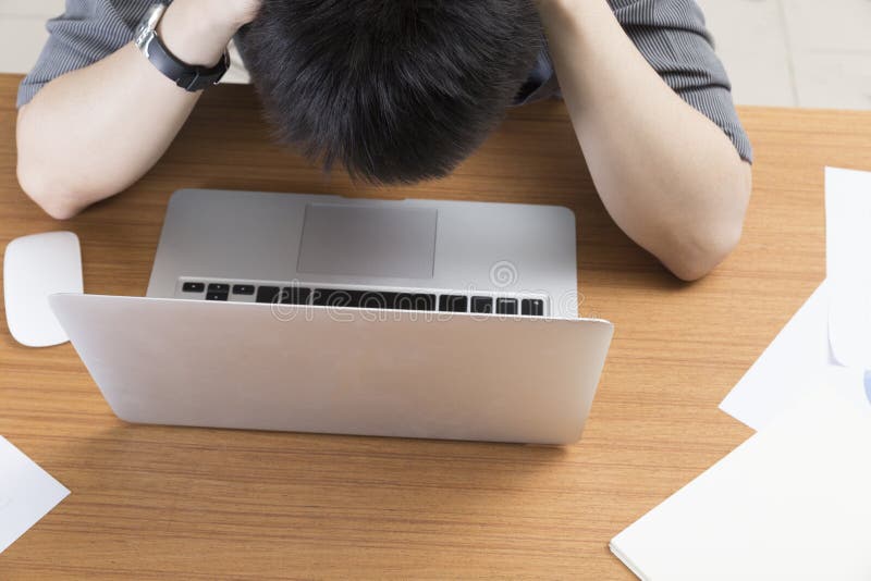 Man with Laptop Computer - Frustrate, Stress, Upset Concept Stock Image ...