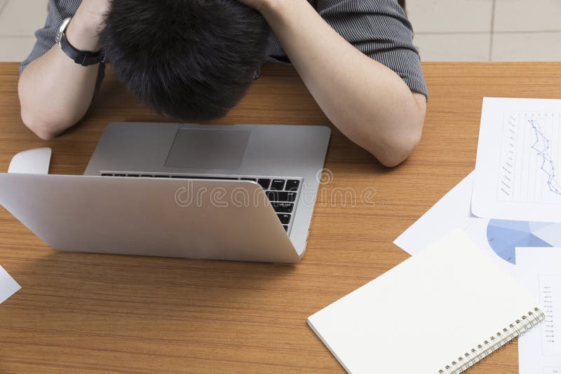 Man with Laptop Computer - Frustrate, Stress, Upset Concept Stock Photo ...