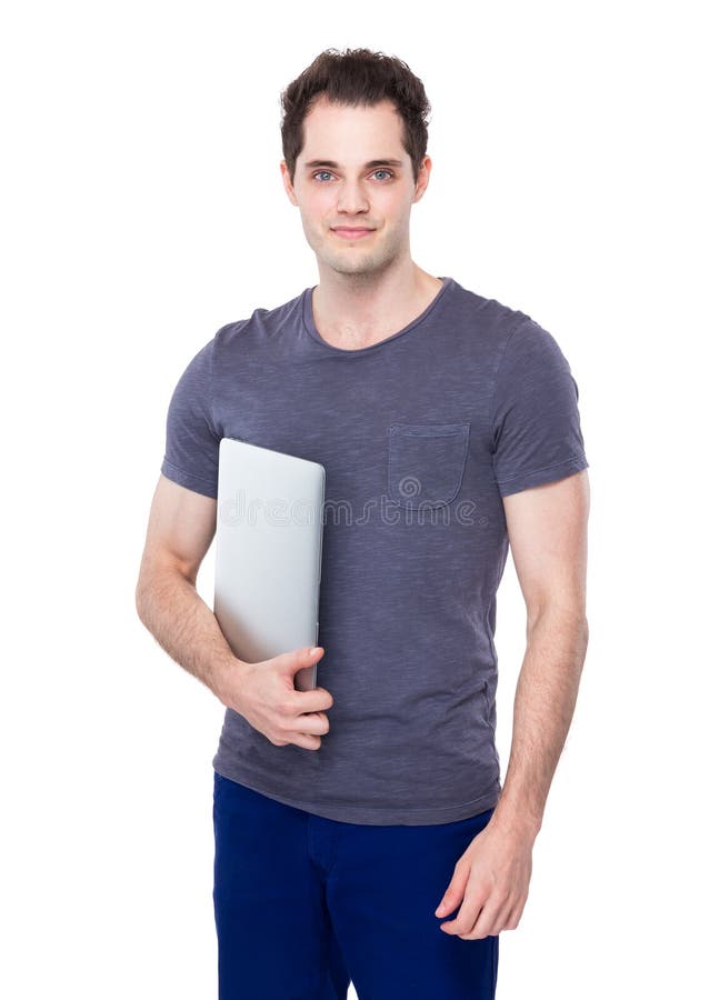 Man with laptop computer stock photo. Image of laptop - 45292646